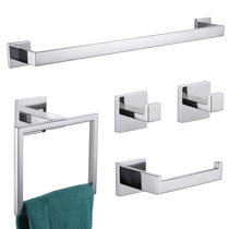 Square Chrome Bathroom Accessories Set – Rispa